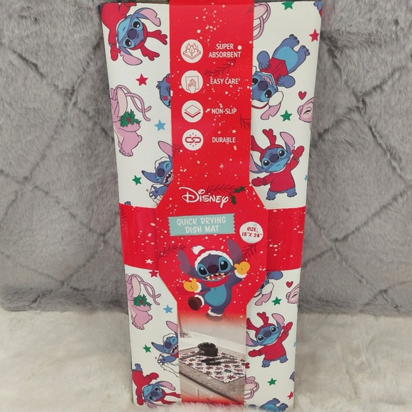 Disney | Kitchen | Stitch Christmas Quick Drying Dish Mat | Poshmark
